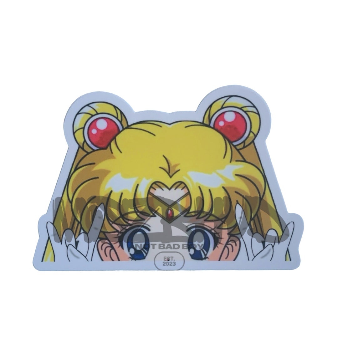 Sailor Inspired Moon Original Design Metal Head Peeker Sticker Laptop ...