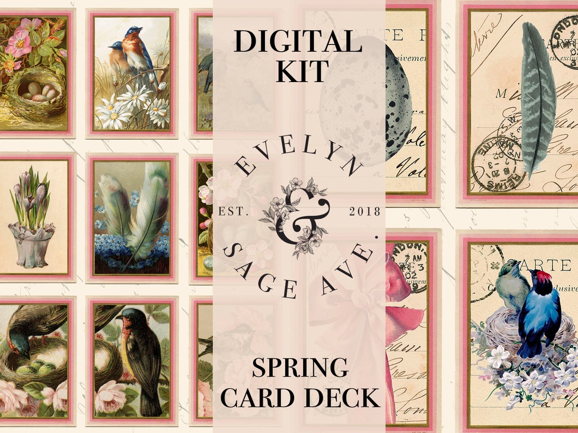 Spring Card Deck Printable Journal Kit - A4 Digital Download ...