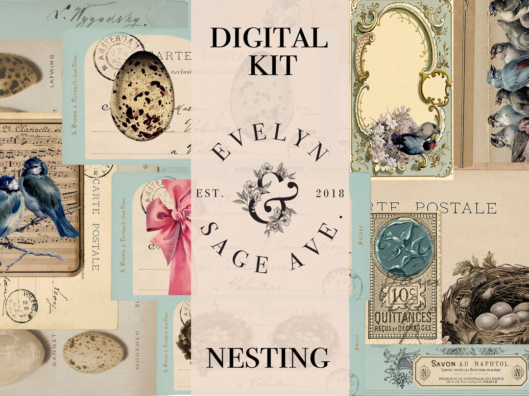 Nesting Printable Journal Kit - A4 Digital Download - Decorative Papers ...