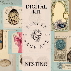 Nesting Printable Journal Kit - A4 Digital Download - Decorative Papers ...