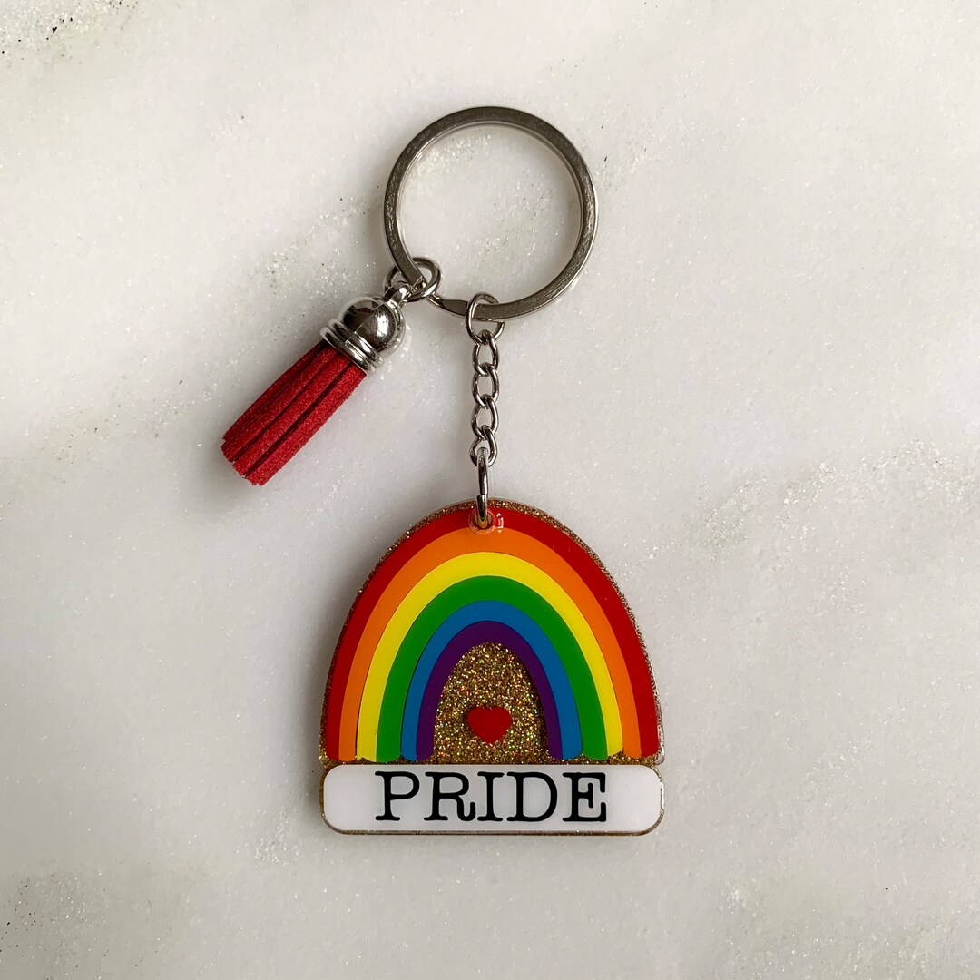 Rainbow Keychain LGBTQ Rainbow Pride Flag Keychain Rainbow - Etsy