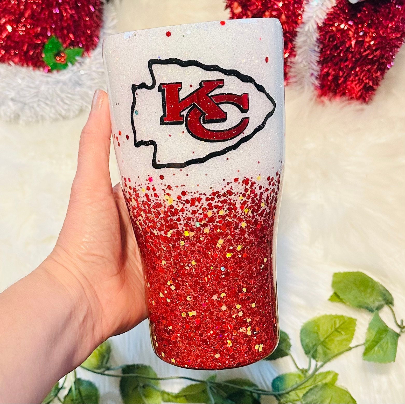 Chiefs Glitter Cup - Etsy