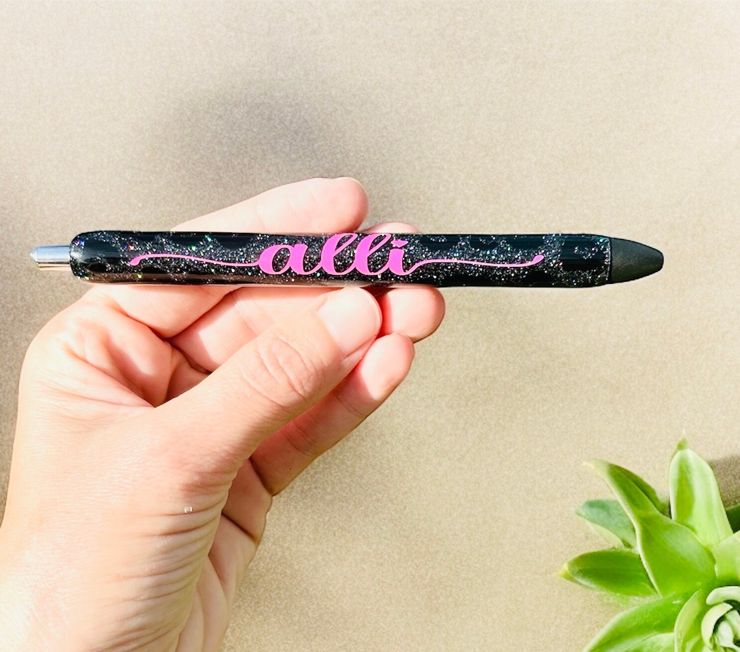 Black Cheetah Print Pen, Personalized Glitter Pen, Pen for Nurse ...