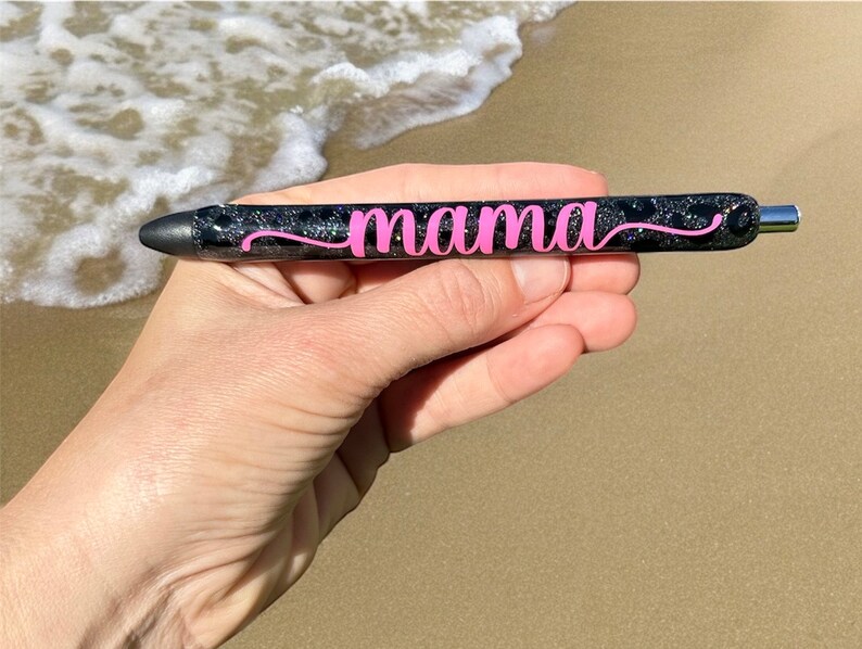 Black Cheetah Print Pen, Personalized Glitter Pen, Pen for Nurse ...