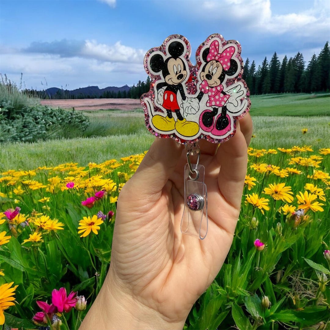 Mickey Mouse & Minnie Mouse Badge Reel, Nurse Badge Reel, Teacher Badge ...