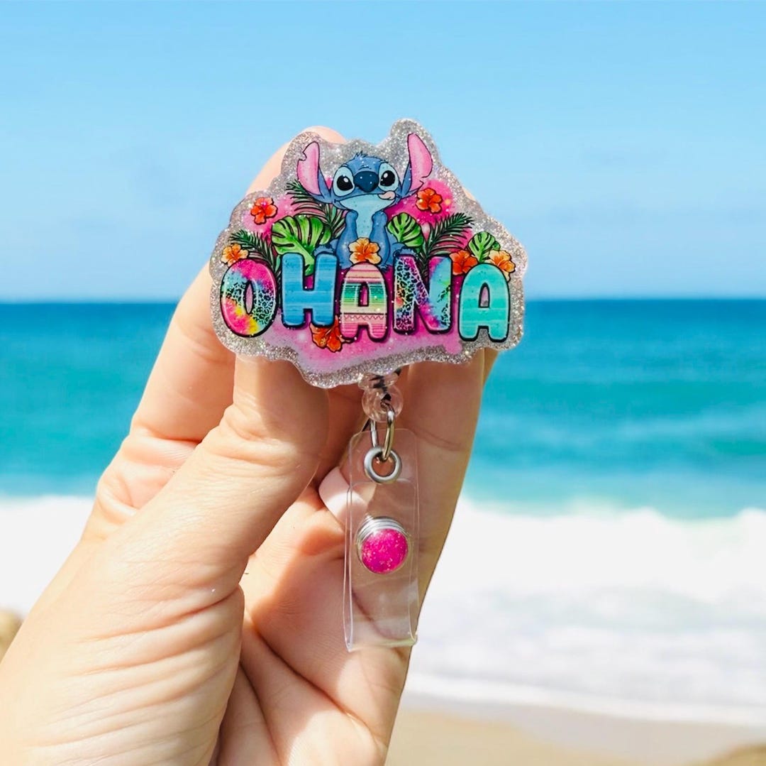 Stitch Badge Reel, Blue Alien, ID Holder, Nurse Badge Reel, Teacher ...