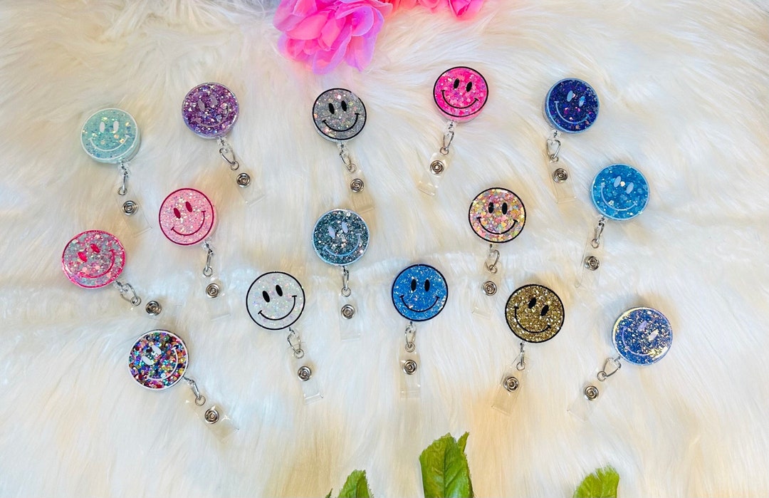 Smile Face Badge Reel, Happy Face Badge Reel, Nurse Badge Reel, Teacher ...