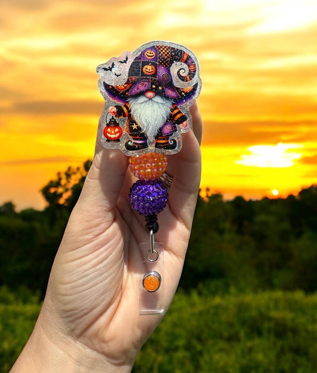 Spooky Gnome Badge Reel, Gnomes, Halloween, Nurse Badge Reel, Teacher ...