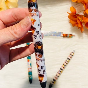 Fall Glitter Pens, Pumpkin Glitter Pen, Refillable Pens, Custom Pens ...