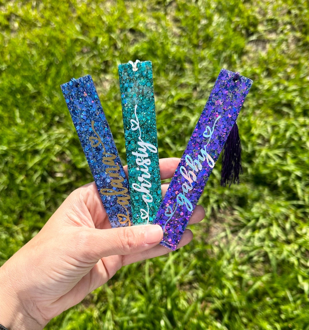 Personalized Glitter Book Mark, Book Accessory’s, Bookmark for Women ...