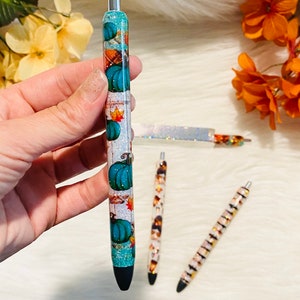 Fall Glitter Pens, Pumpkin Glitter Pen, Refillable Pens, Custom Pens ...