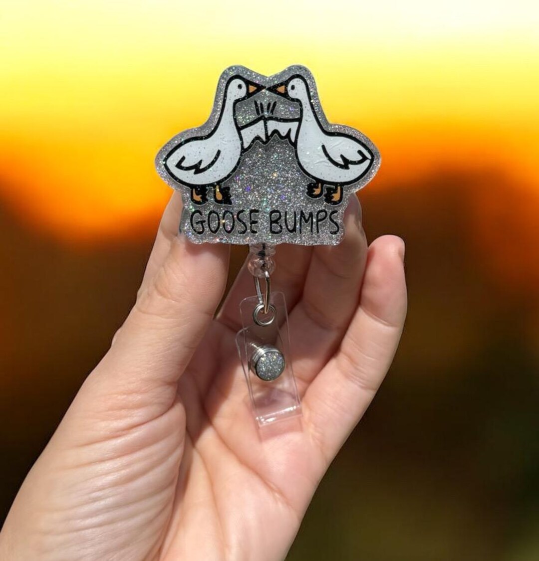 Goose Bumps Badge Reel, Geese, ID Holder, Nurse Badge Reel, Teacher ...
