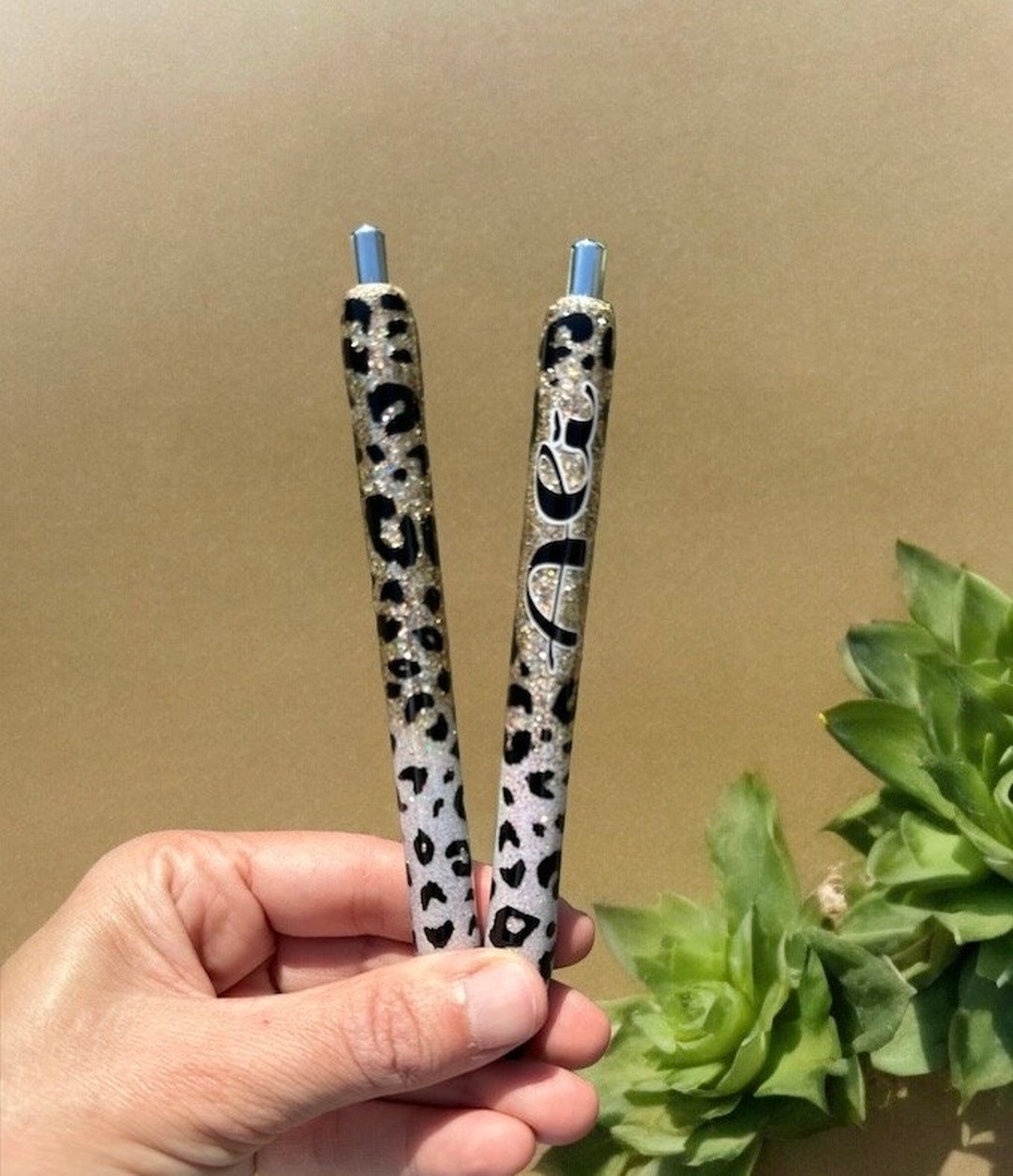 Custom Cheetah Epoxy Pen, Personalized Glitter Pen for Nurse ...