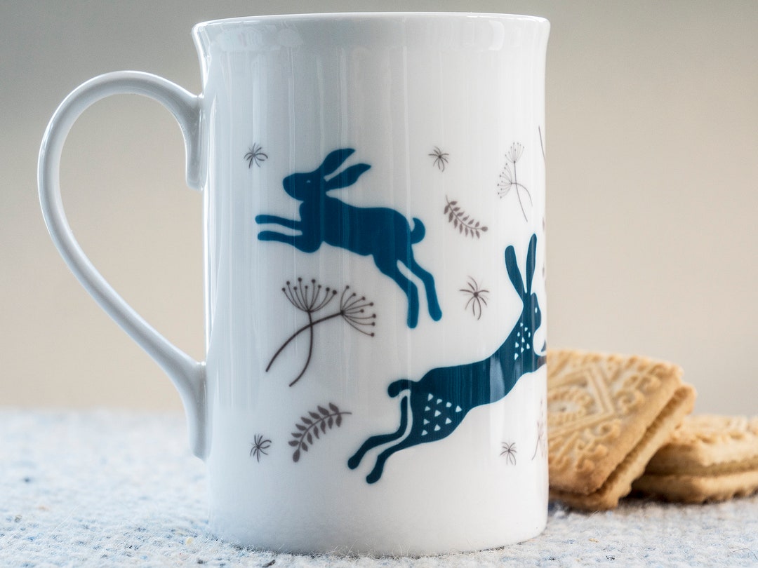 Hares Bone China Coffee Mug Ceramic Espresso Mug Cup Leaping Bunny ...