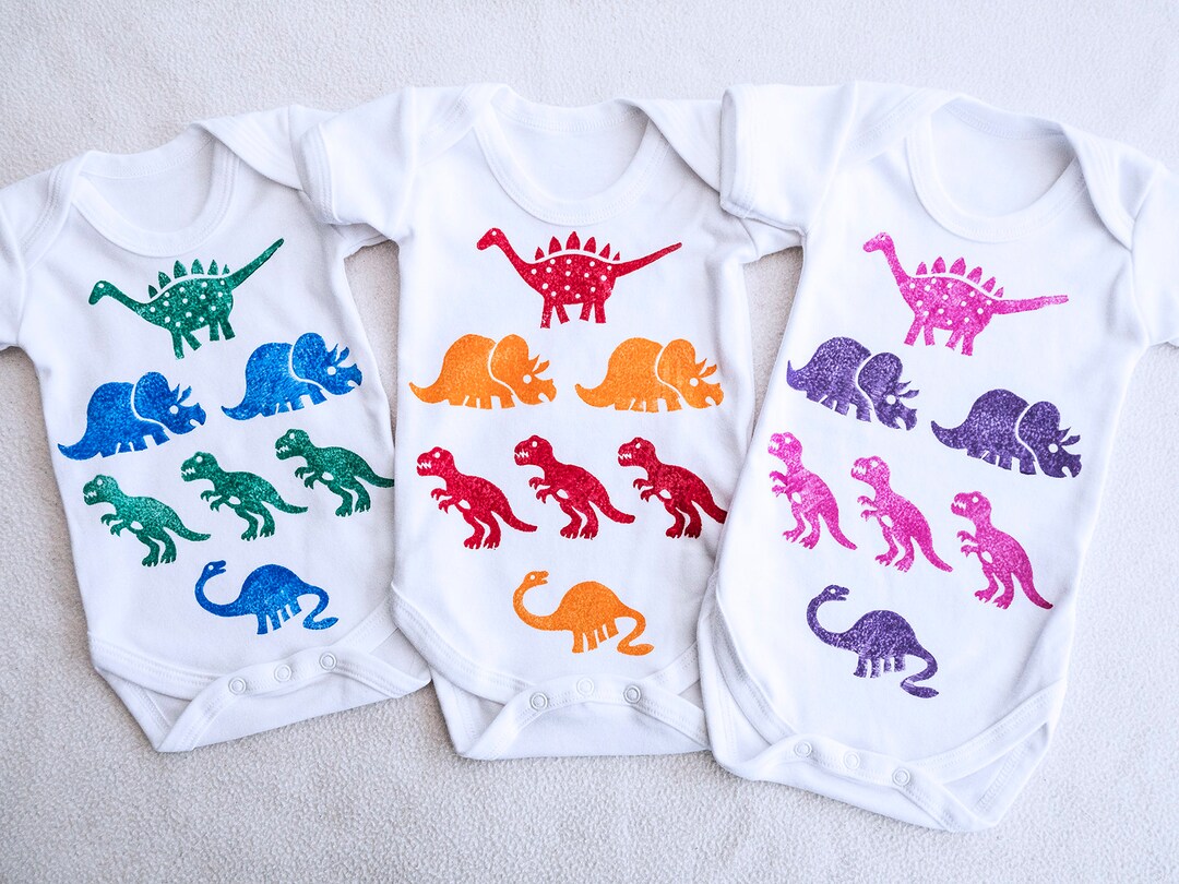 Hand Printed Dinosaur Babygro Sleepsuit Romper Babygrow Onesie Indian ...