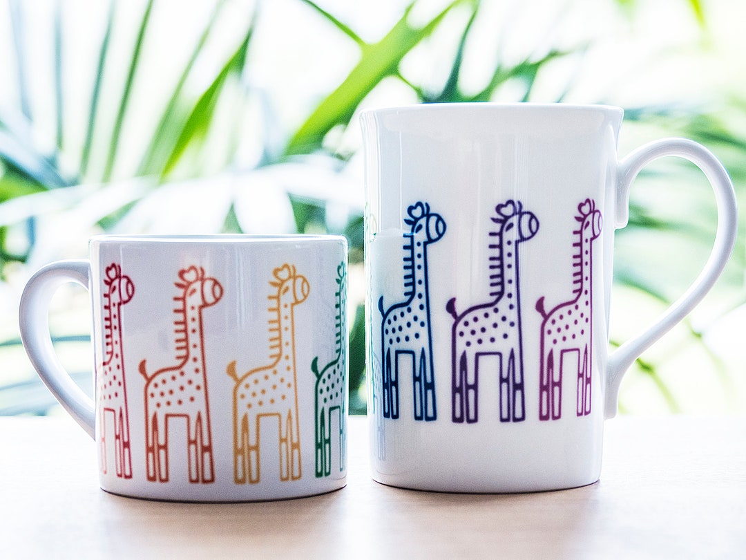 Bone China Rainbow Giraffe Coffee Mug Coffee Cup Ceramic Children's ...