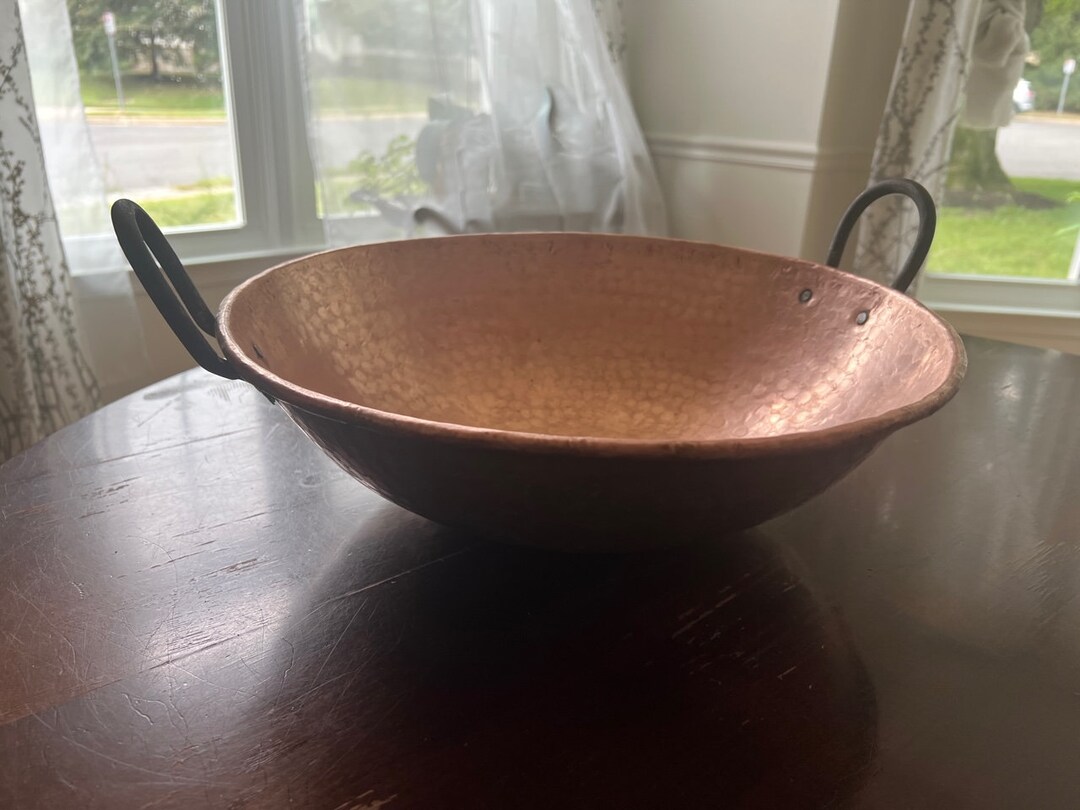 Rare Find Vintage Large Hand-wrought Hammered Copper Bowl - Etsy