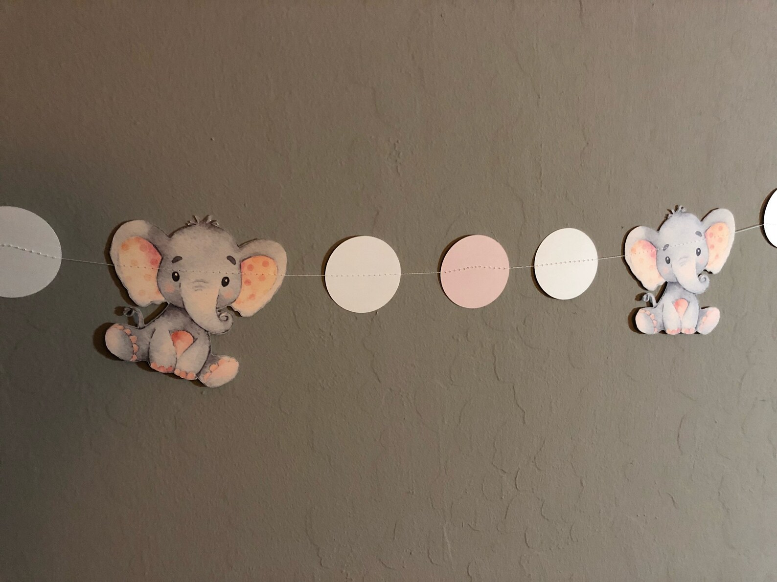 Baby Girl Purple Elephant Watercolor Garland / Baby Shower Elephant ...