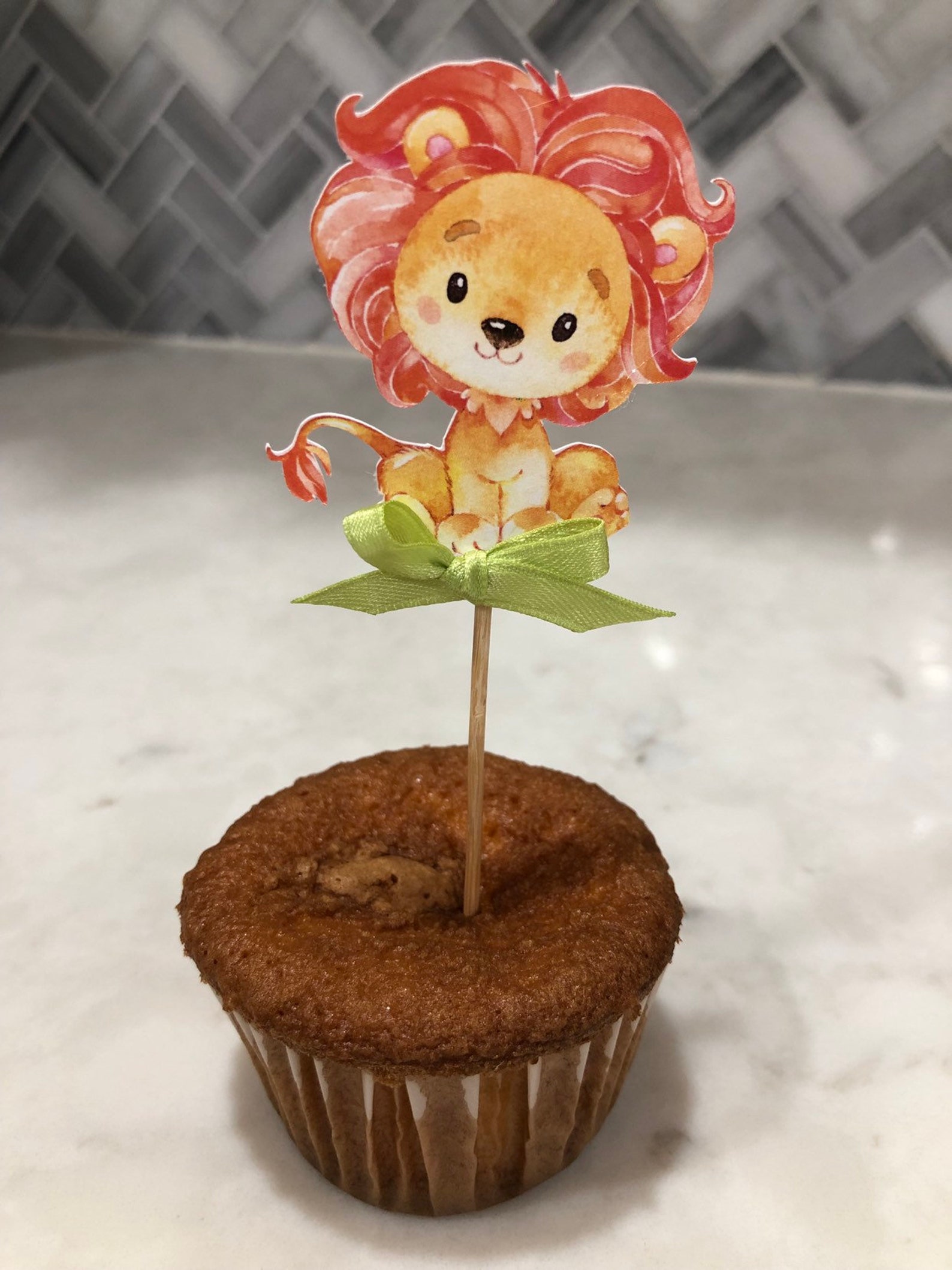 Baby Lion Watercolor Cupcake Toppers / Baby Lion Food Picks / Baby ...