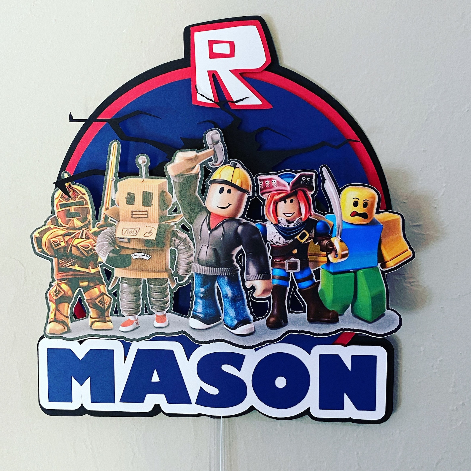 Roblox Party Package - Banner & Garland - Any Color - Custom Wording - Etsy