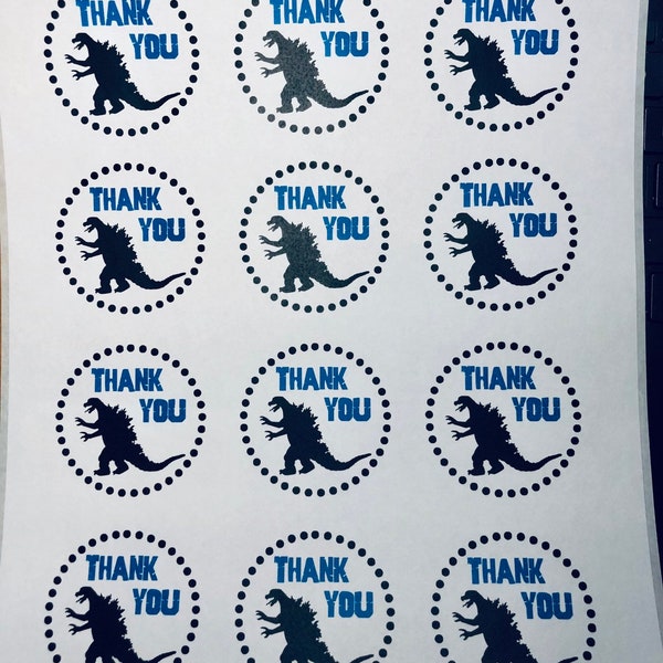 Godzilla Thank You Tags - Etsy