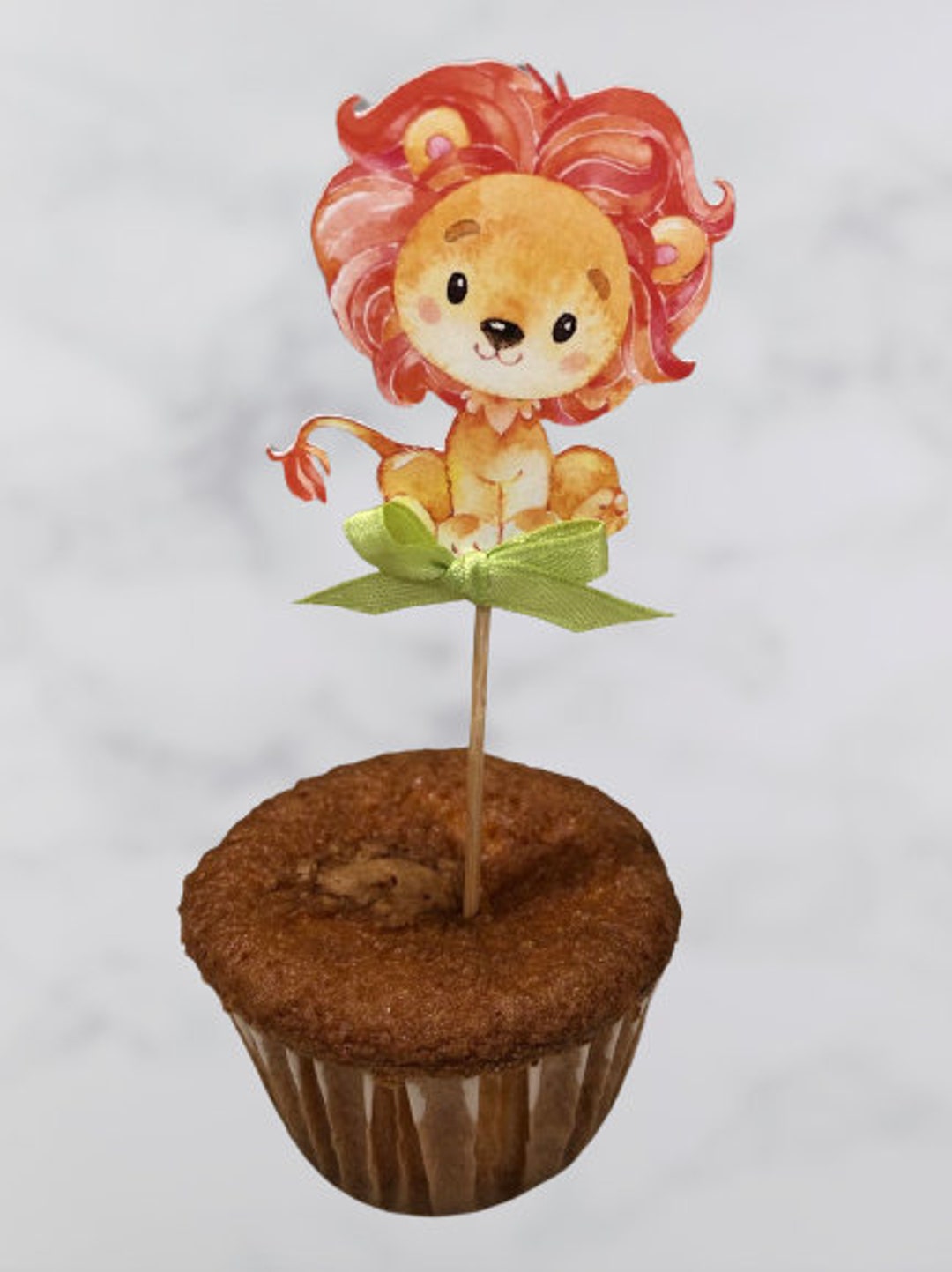 Baby Lion Watercolor Cupcake Toppers / Baby Lion Food Picks / Baby ...