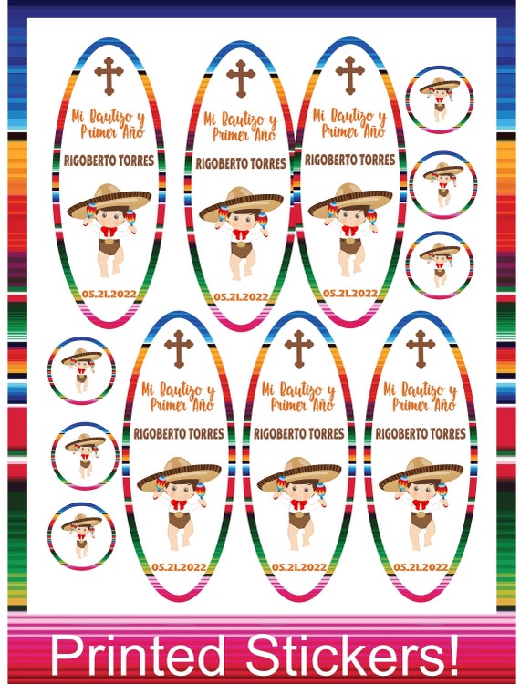 Charro Personalized Stickers / Candle Labels / Sarape Charrito - Etsy