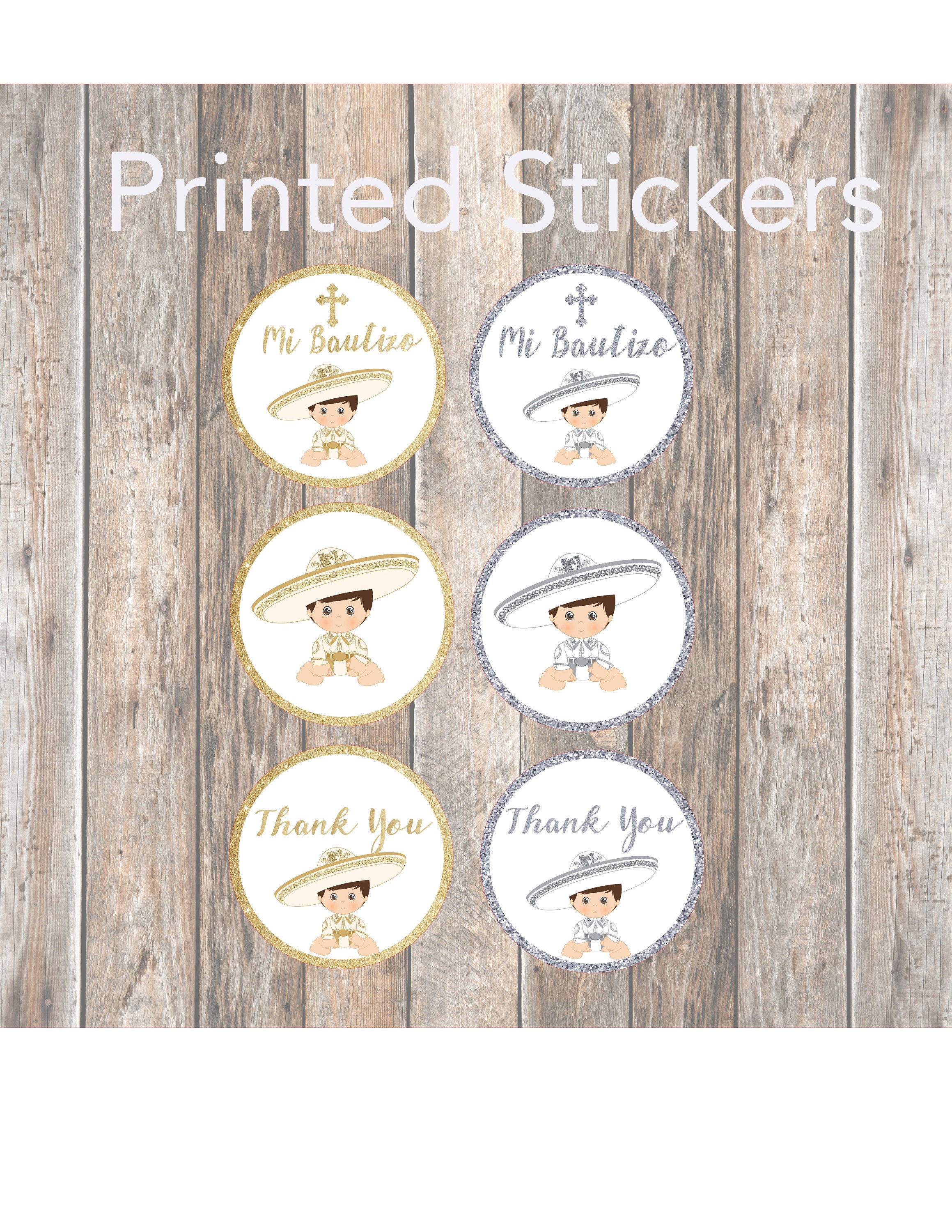 Charro Personalized Stickers /Charrito Charrita Labels / Gold | Etsy