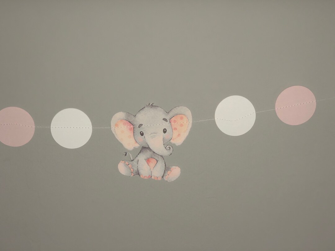 Baby Girl Purple Elephant Watercolor Garland / Baby Shower Elephant ...