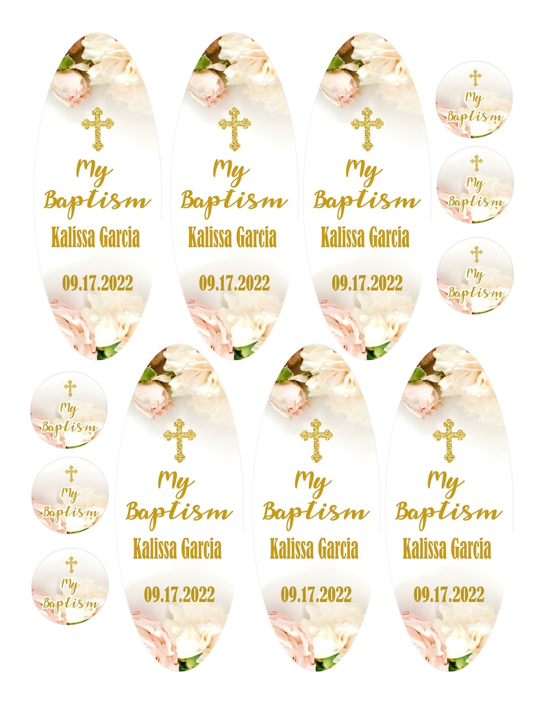Personalized Stickers / Baptism Labels / Baptism Favors / Candle ...