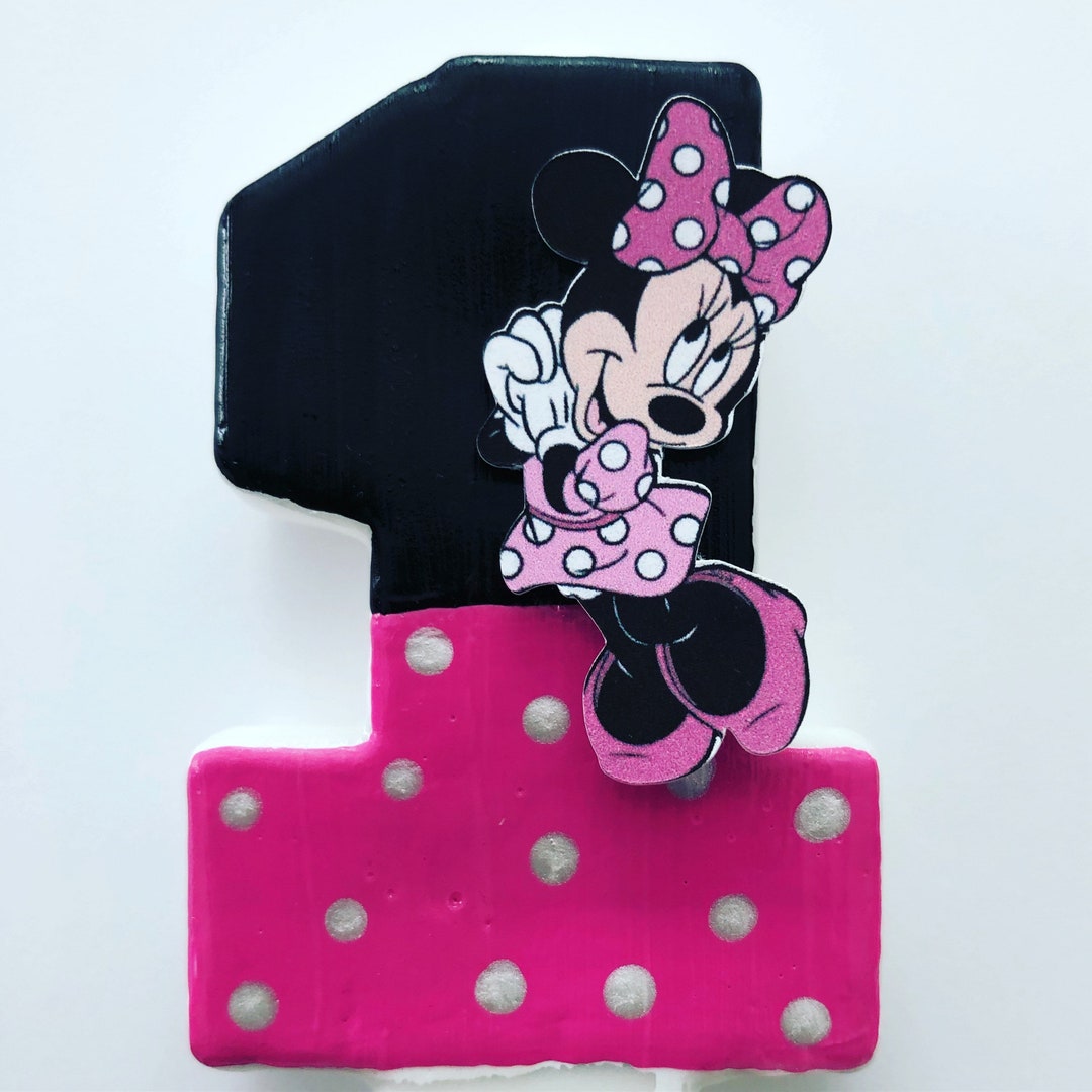 Pink Minnie Mouse Candle / Minnie Personalized Party / READY IN 48 ...