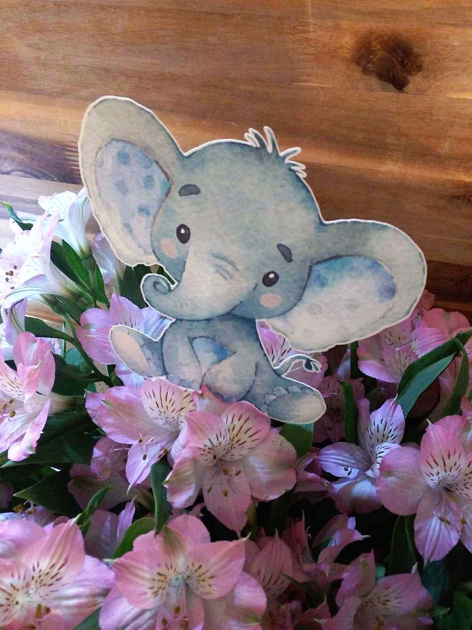 Baby Elephant Watercolor Centerpiece Picks/ Baby Shower Elephant Party ...