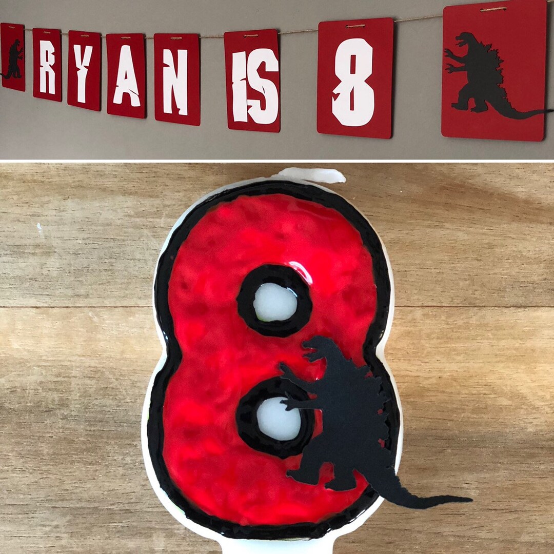Godzilla Candle any Age / Banner - Etsy
