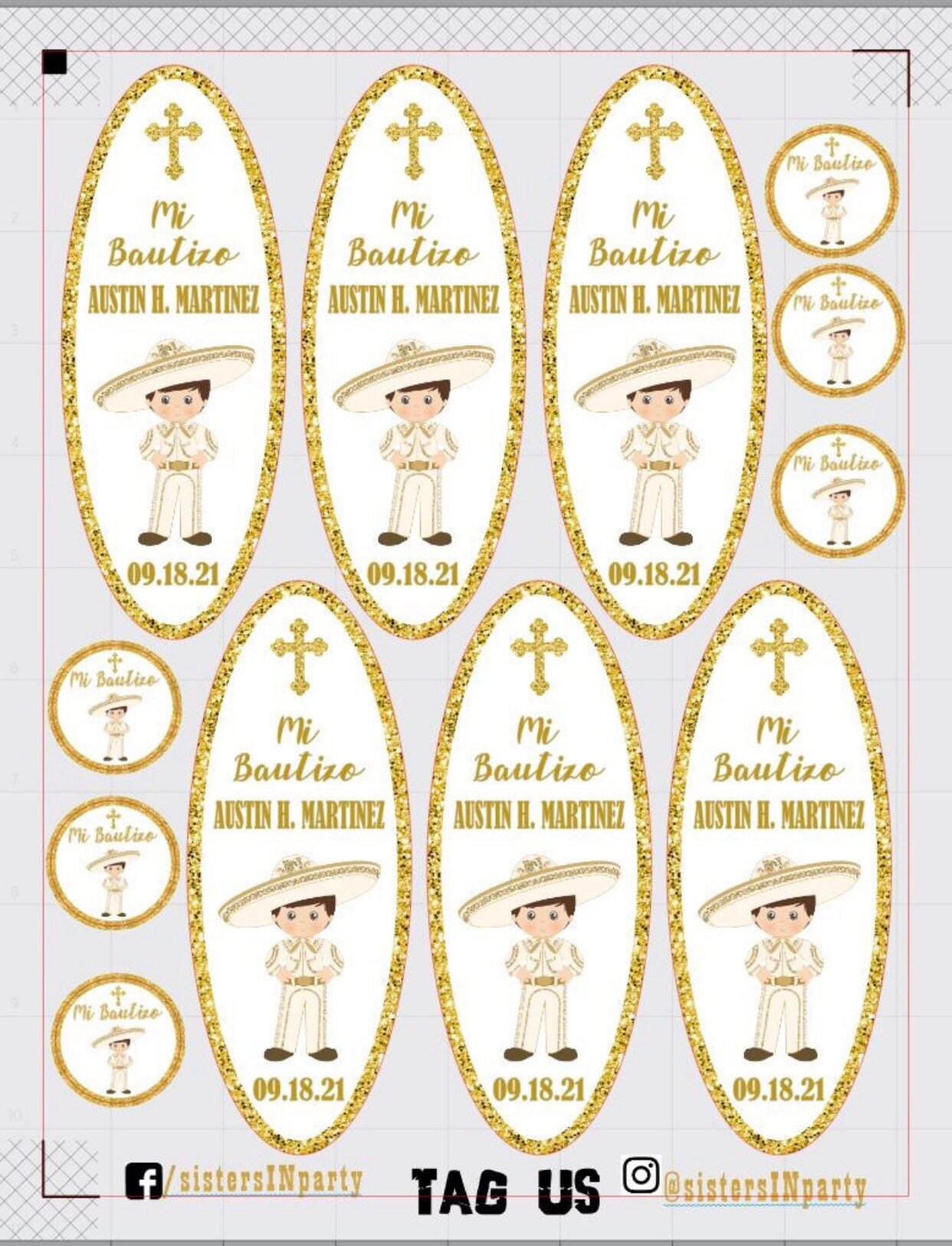 Charro Personalized Stickers /charrito Charrita Labels / Gold | Etsy