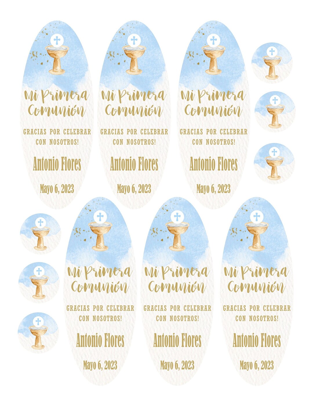Personalized Stickers / First Communion Labels / Primera Comunión ...