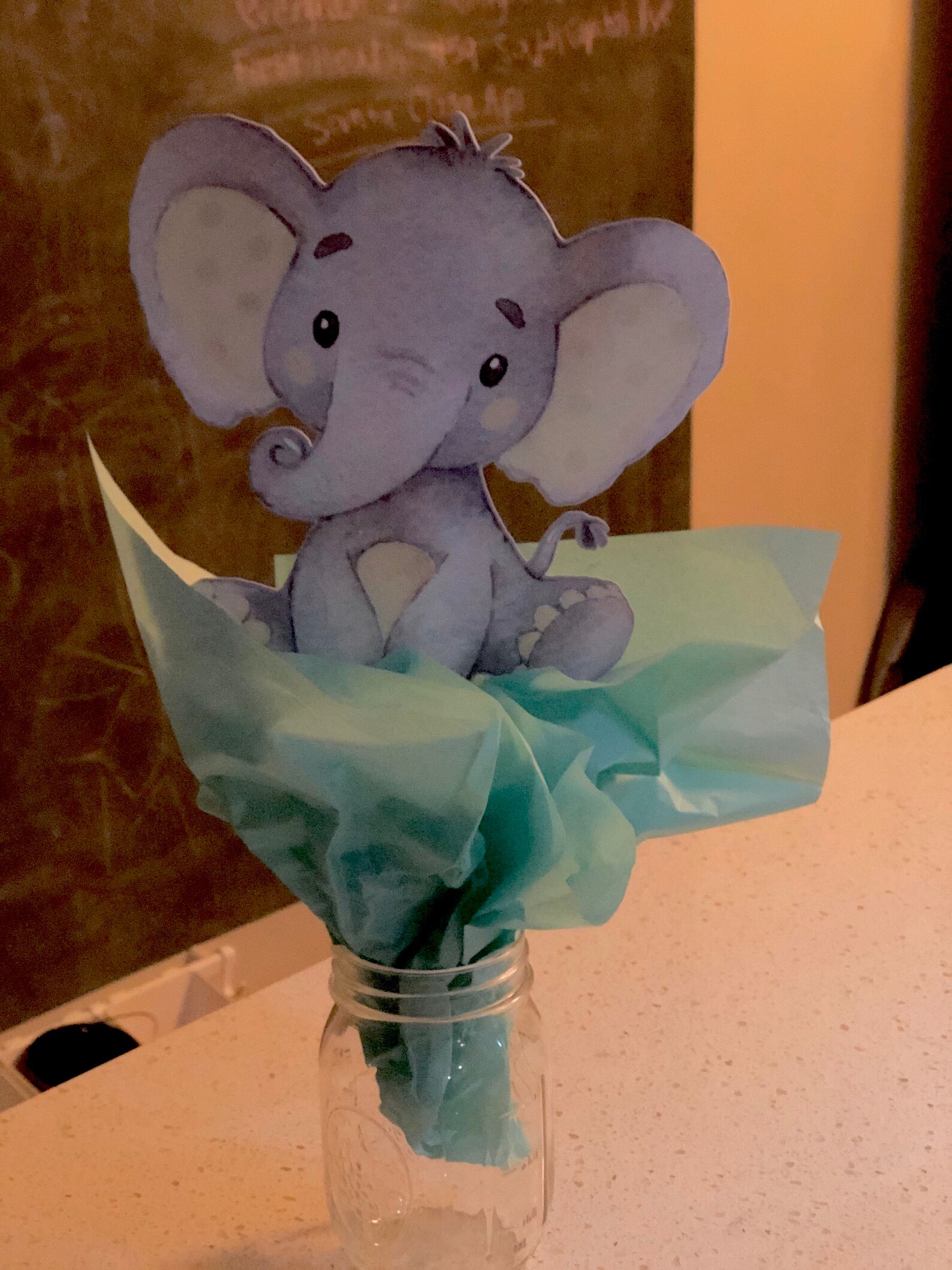 Baby Elephant Watercolor Centerpiece Picks/ Baby Shower Elephant Party ...