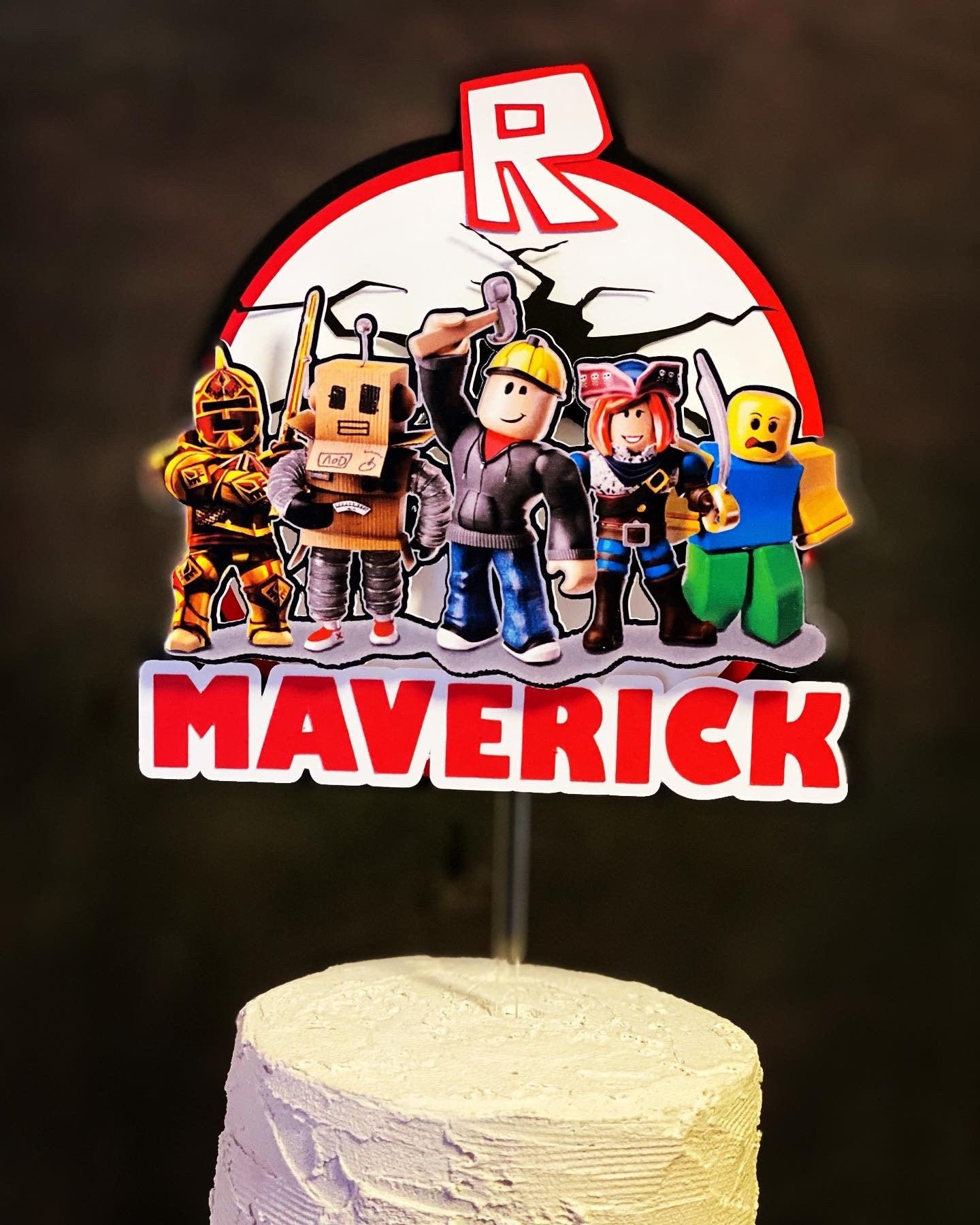Cualquier color: 3D Roblox Cake Topper Cumpleaños Pastel | Etsy