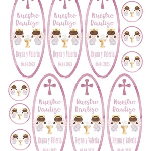 Personalized Stickers / Baptism Labels / Baptism Favors / Candle ...
