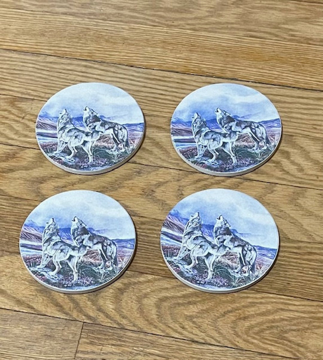 Wolf Stone Coasters (4) - Etsy