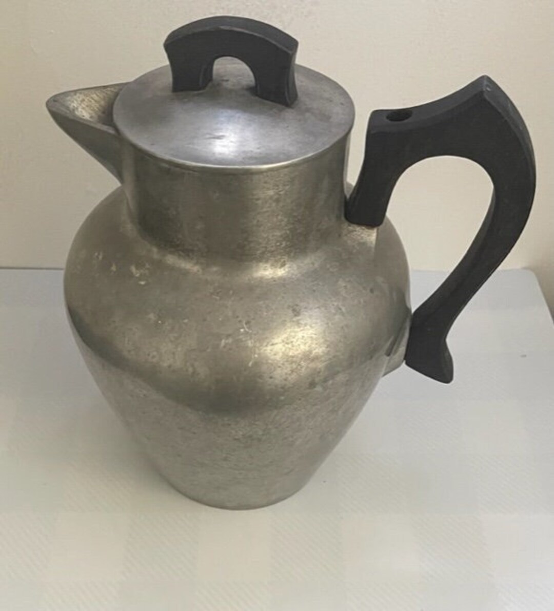 Hammered Aluminum Water Pitcher With Wood Handles - Etsy