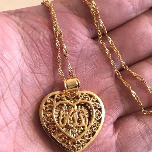 Allah Necklace Solid Gold Allah Pendant. 14k 18k Yellow | Etsy