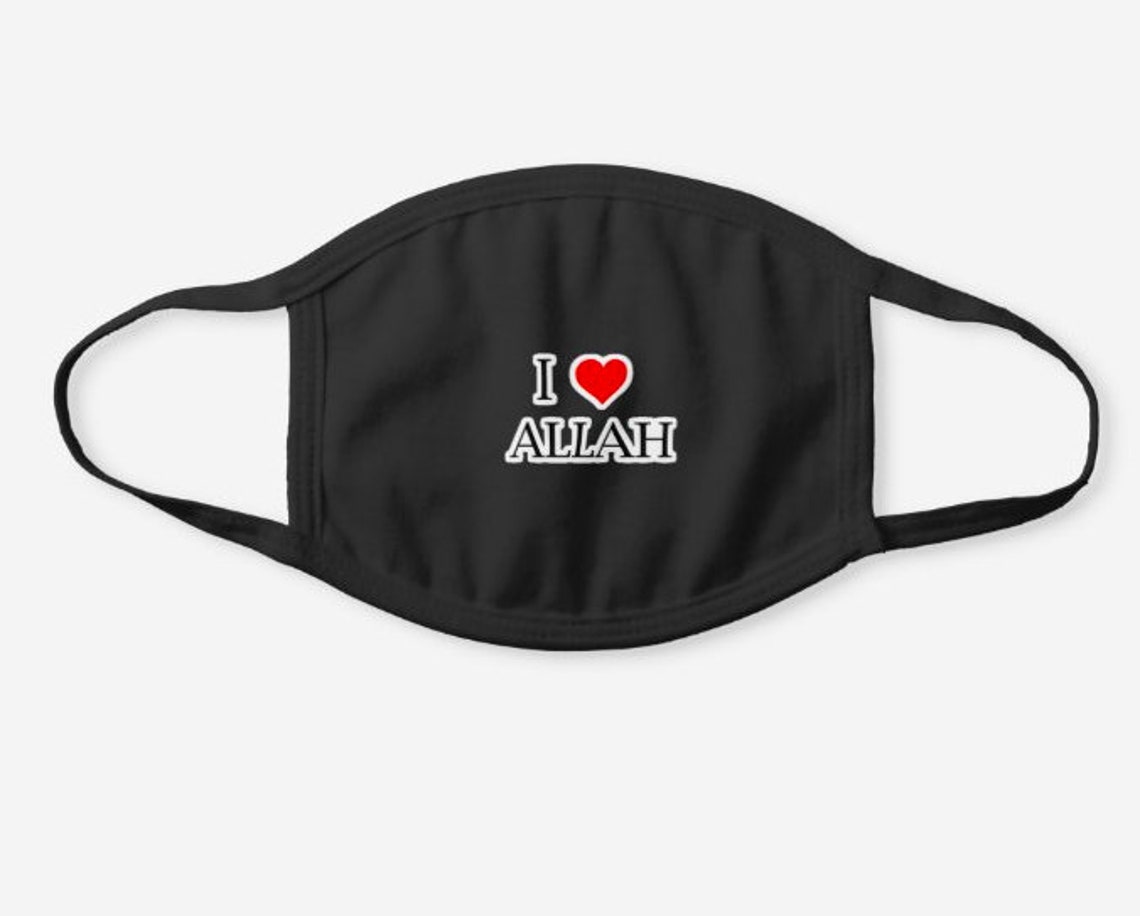 Islamic Muslim Face Mask i LOVE Allah الله Print - Etsy