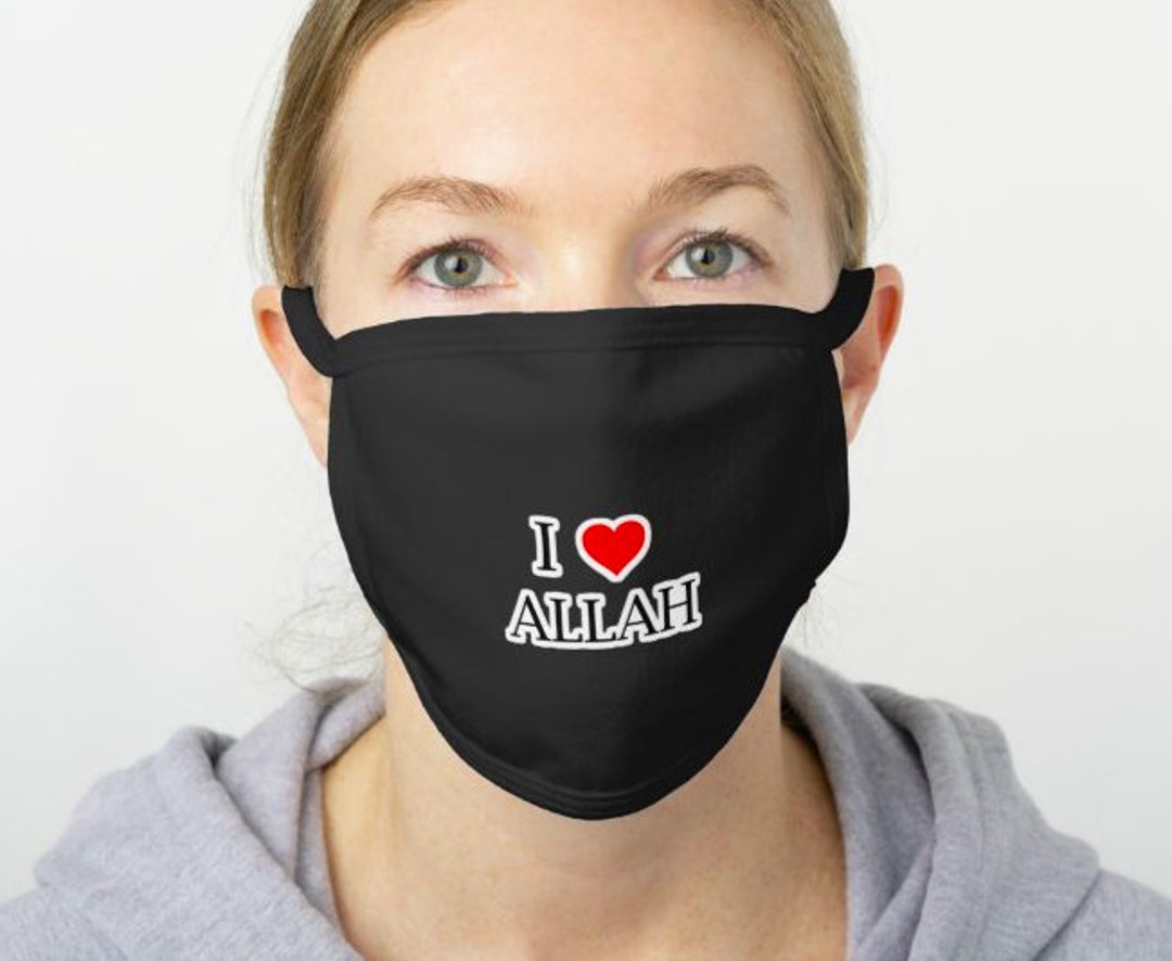 Islamic Muslim Face Mask i LOVE Allah الله Print Protective Covering ...