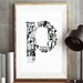 Letter P Print, Typography Print P, Letter P Poster, Letter P Wall ...