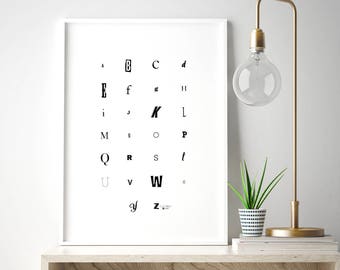 Modern Alphabet Print ABC Poster Nursery ABC Art - Etsy