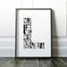 Letter L Print, Typography Print L, Black and White Typography, Black ...