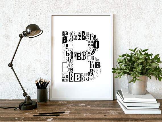 Letter B Print Printable Letter B Poster Letter B Wall | Etsy