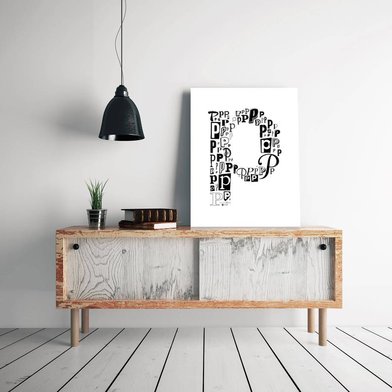 Letter P Print, Typography Print P, Letter P Poster, Letter P Wall ...