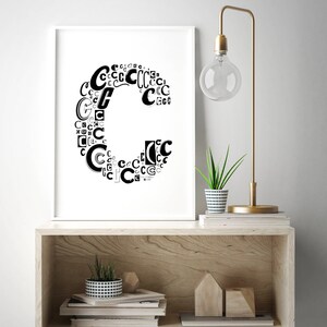 Letter C Print Printable, Letter C Poster, Letter C Wall Decor, Letter ...