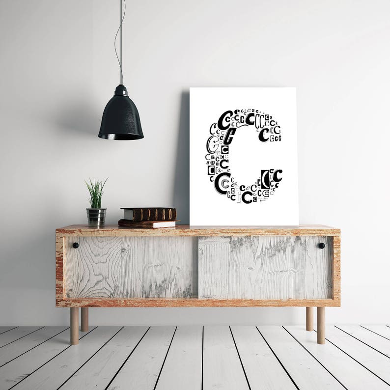 Letter C Print Printable, Letter C Poster, Letter C Wall Decor, Letter ...